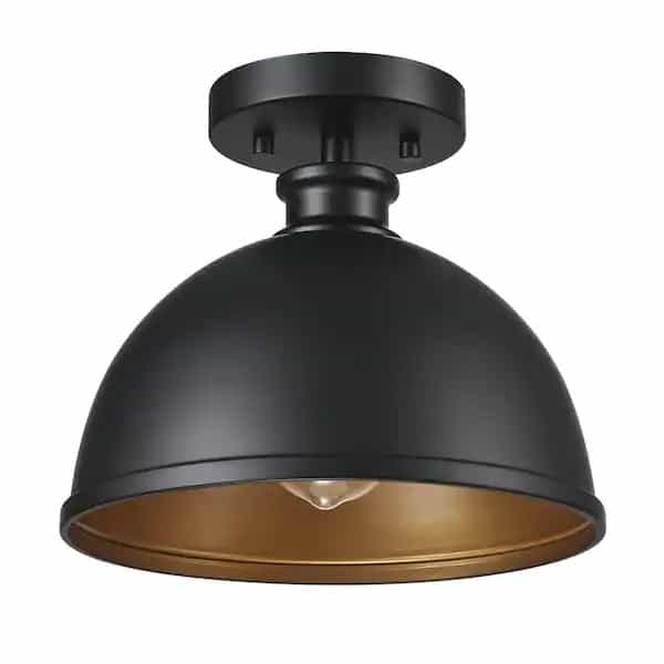 Globe Electric 65736 Tallulah 1-Light Matte Black Shade and Gold ...