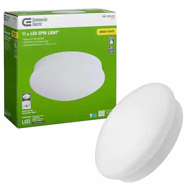 Commercial Electric 54652143 Spin Light 11 in. LED Flush Mount Ceiling ...