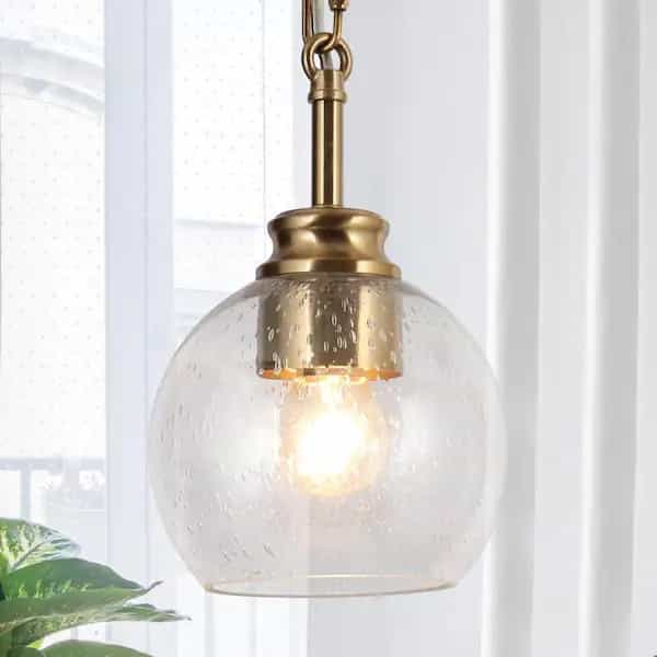 Zevni Z-87JBFVBY-4713 Phrim Modern 1-Light Brass Gold Globe Pendant ...