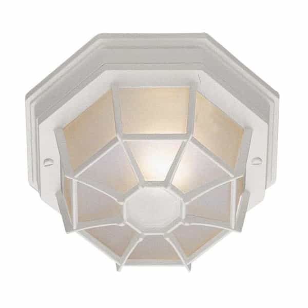 Bel Air Lighting 40581 WH Benkert 9 in. 1-Light White Outdoor Flush ...