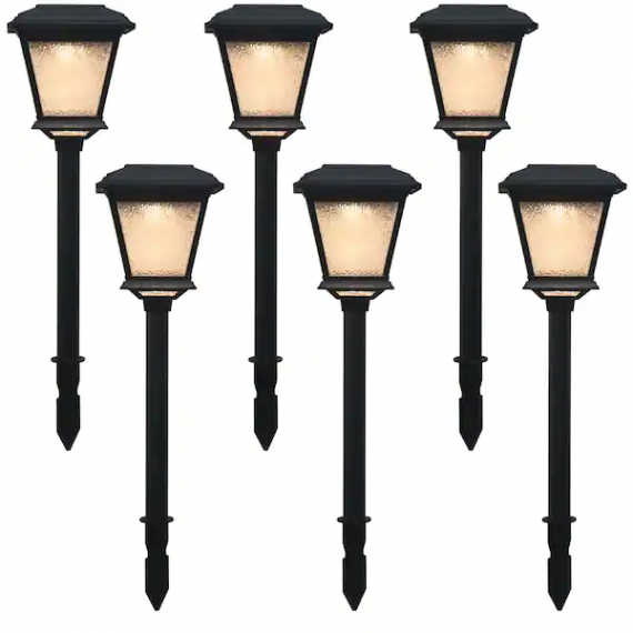 Hampton Bay 84066 Solar 15 Lumens Black Outdoor Integrated LED ...