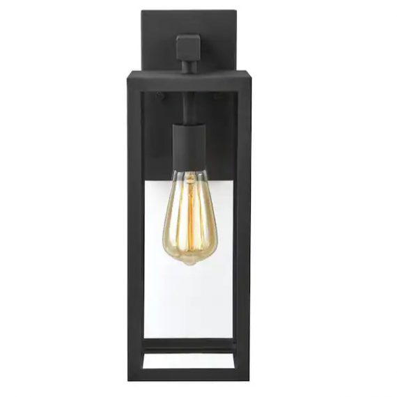 Hampton Bay 44772 Hurley Modern 1-Light Matte Black Hardwired Large ...