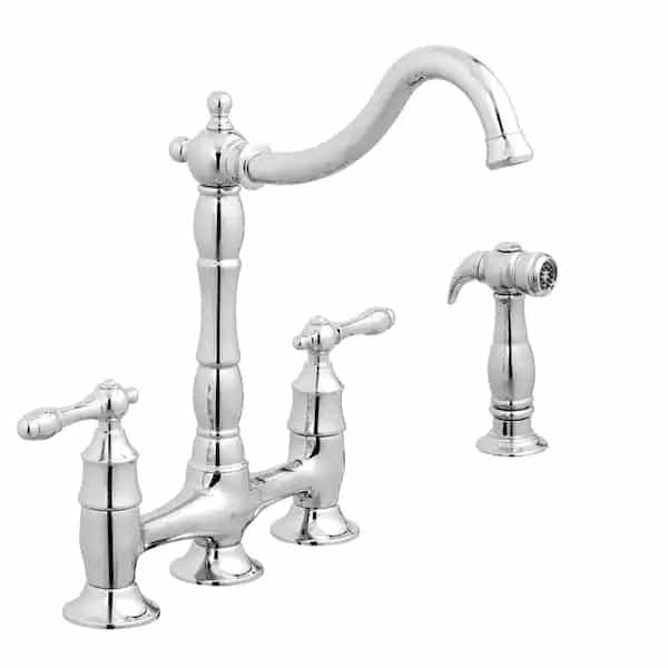 Glacier Bay 1003 002 625 Lyndhurst 2-Handle Bridge Kitchen Faucet with ...