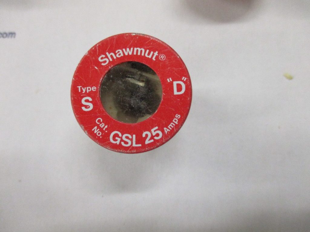 4 Time Delay UL Plug Fuse Ferraz Shawmut Type S Rejection Fuse GSL 25 AMP