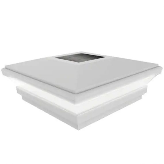 Veranda 73013118 5 in. x 5 in. Vinyl Solar-Powered Contemporary Beveled ...