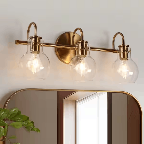 LNC L3MAFEE690149C Borislav Modern 22 in. 3-Light Plating Brass Vanity ...