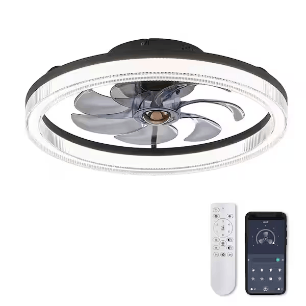 ANTOINE HD-CF-18 20 in. Indoor Modern Low Profile Ceiling Fan with ...