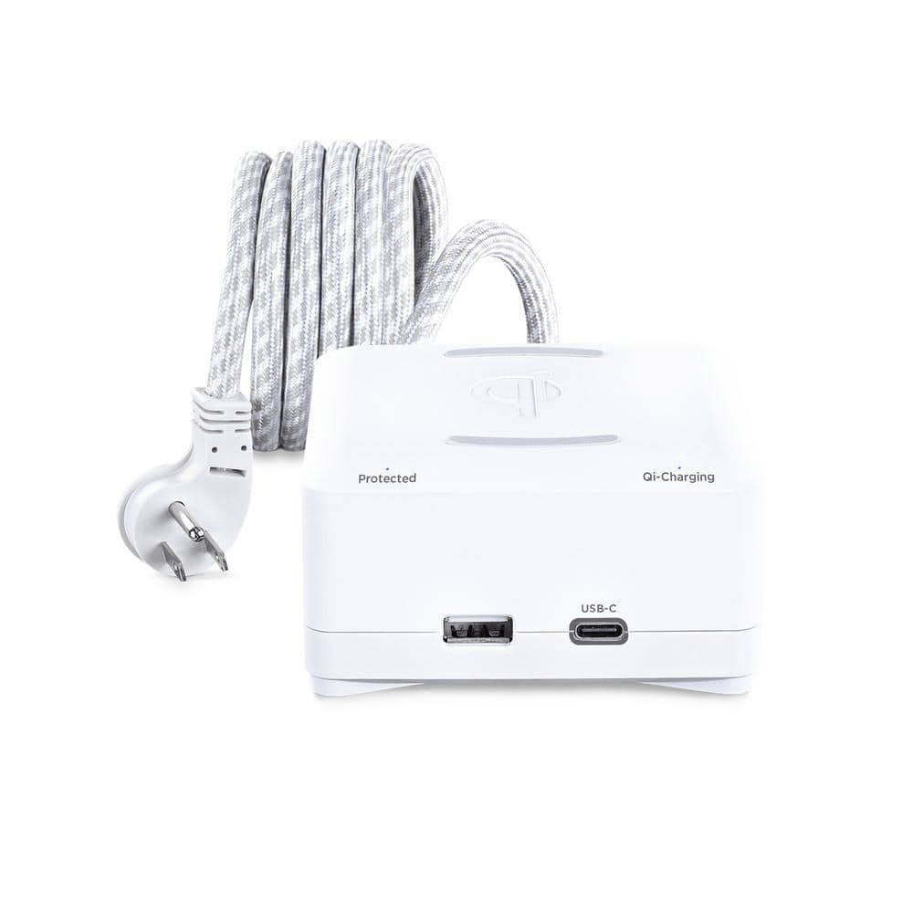 CyberPower P205UCPDQ 5 Ft. 2-Outlet Surge Protector with Qi Charger ...