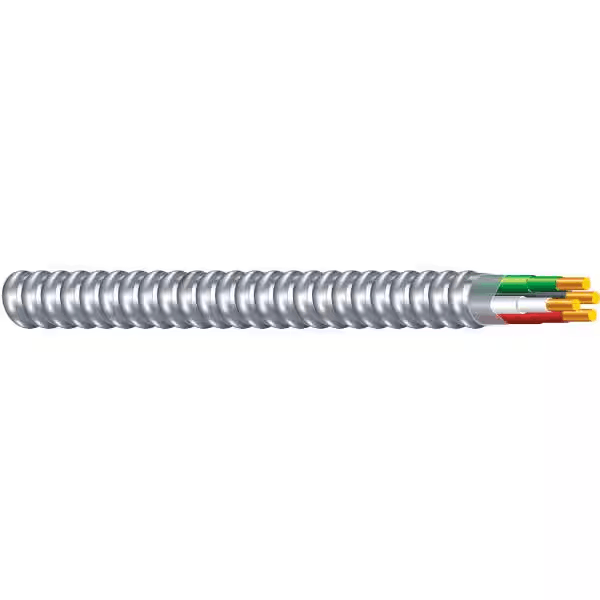 Southwire 68580052 12/2 x 50 ft. Solid CU MC (Metal Clad) Armorlite Cable