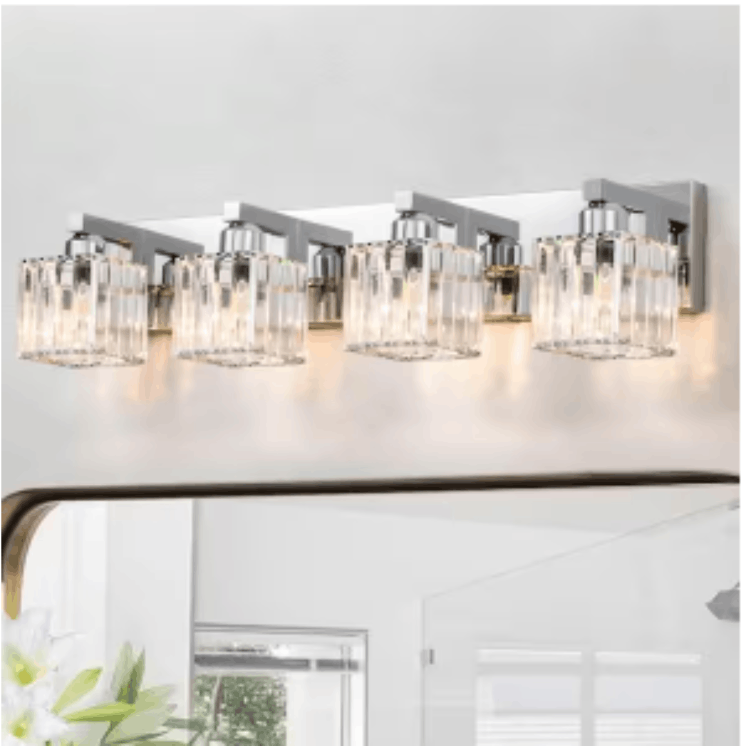 EDISLIVE 81010000037038 Orillia 27.5 in. 4-Light Chrome Bathroom Vanity ...