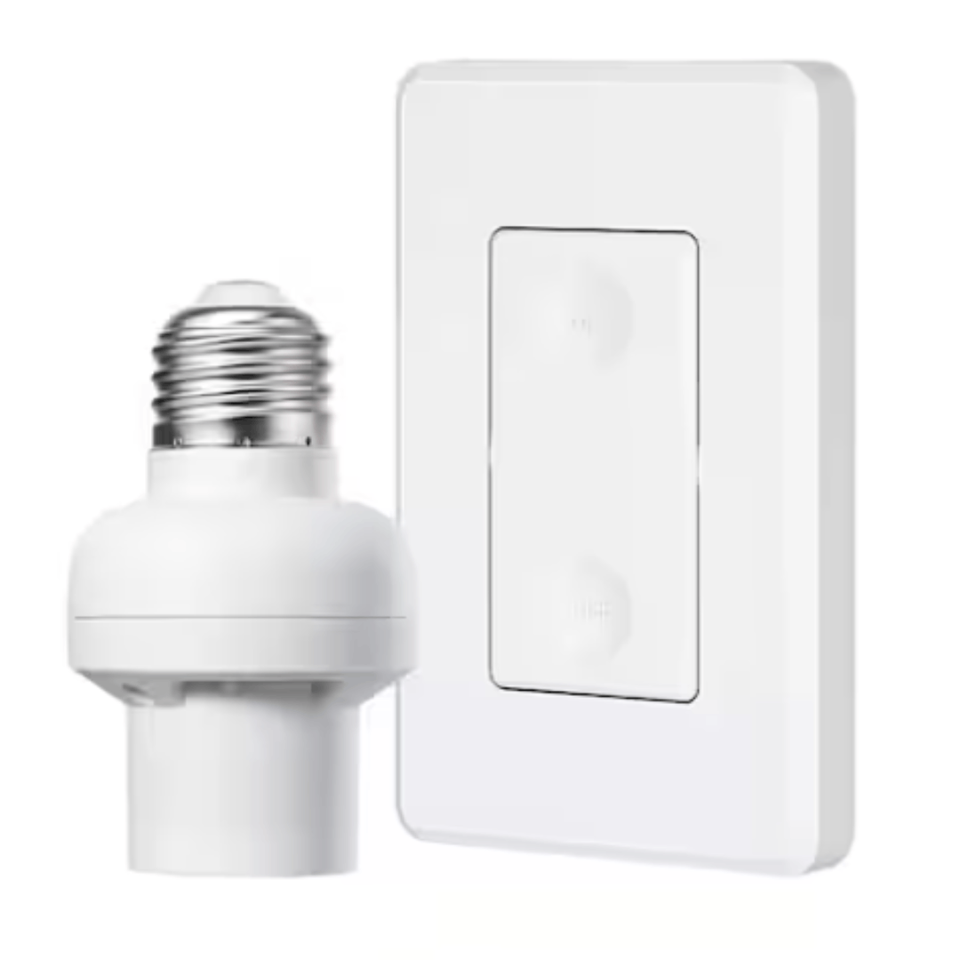 HRLS11T 120-Volt Remote Control Light Bulb Socket w/ Wall Mounted ...