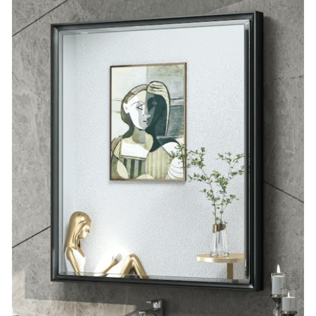 hd-JGFJ7666bk 26 in. W x 30 in. H Rectangular Black Aluminum Alloy ...