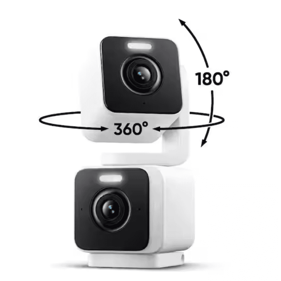 Wyze WYZEC-DUO-WH-8 Pan Cam Duo, Dual Cam Indoor/Outdoor, Plug-in 2K ...